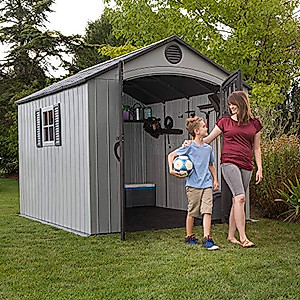 Lifetime 60202 8 x 10 Ft. Outdoor Storage Shed, Gray