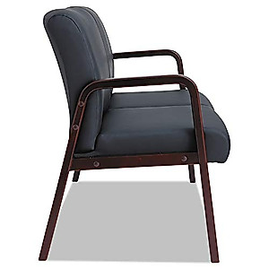 Alera ALERL2219M 44.88 in. x 26.13 in. x 33 in. Reception Lounge Series Wood Loveseat - Black/Mahogany