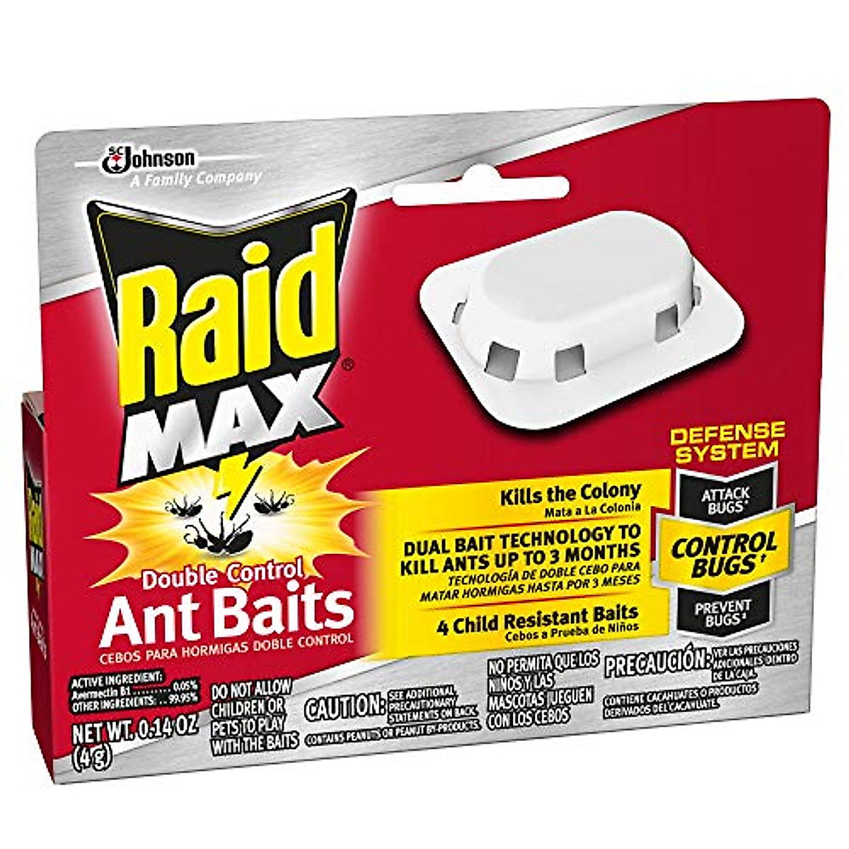 Raid Double Control Ant Baits, 4 CT (Pack - 1), plain