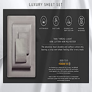 Vera Wang - Pillow Case Set, Luxury Sateen Cotton Bedding, 800 Thread Count, Soft & Smooth Home Decor (Ivory, Standard Pillowcases)