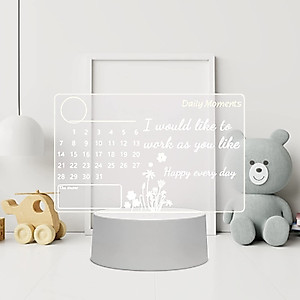 PONPRNGY Note Lamp Write On - Acrylic Dry Erase Board with Light, Creative Night Light with Message Board, LED Acrylic Memo Board with Pen, LED Letter Message Board for Office School Home (USB/B)