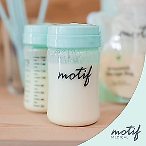 Motif Medical Breast Milk Storage Bottles - Two 160mL Bottles with Sealing Discs - Milk Collection Containers - Compatible with The Luna Breast Pump