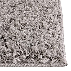 Rugs.com - Über Cozy Solid Shag Collection Rug – Cloud Gray Shag Rug Perfect for Bedrooms, Dining Rooms, Living Rooms, 5 x 8 Feet