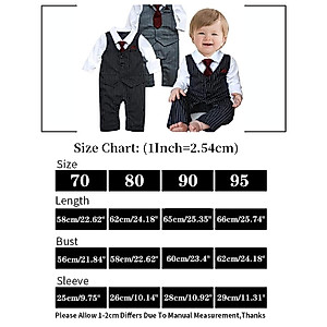 EGELEXY Baby Boy Formal Party Wedding Tuxedo Waistcoat Outfit Suit 12-18months Black