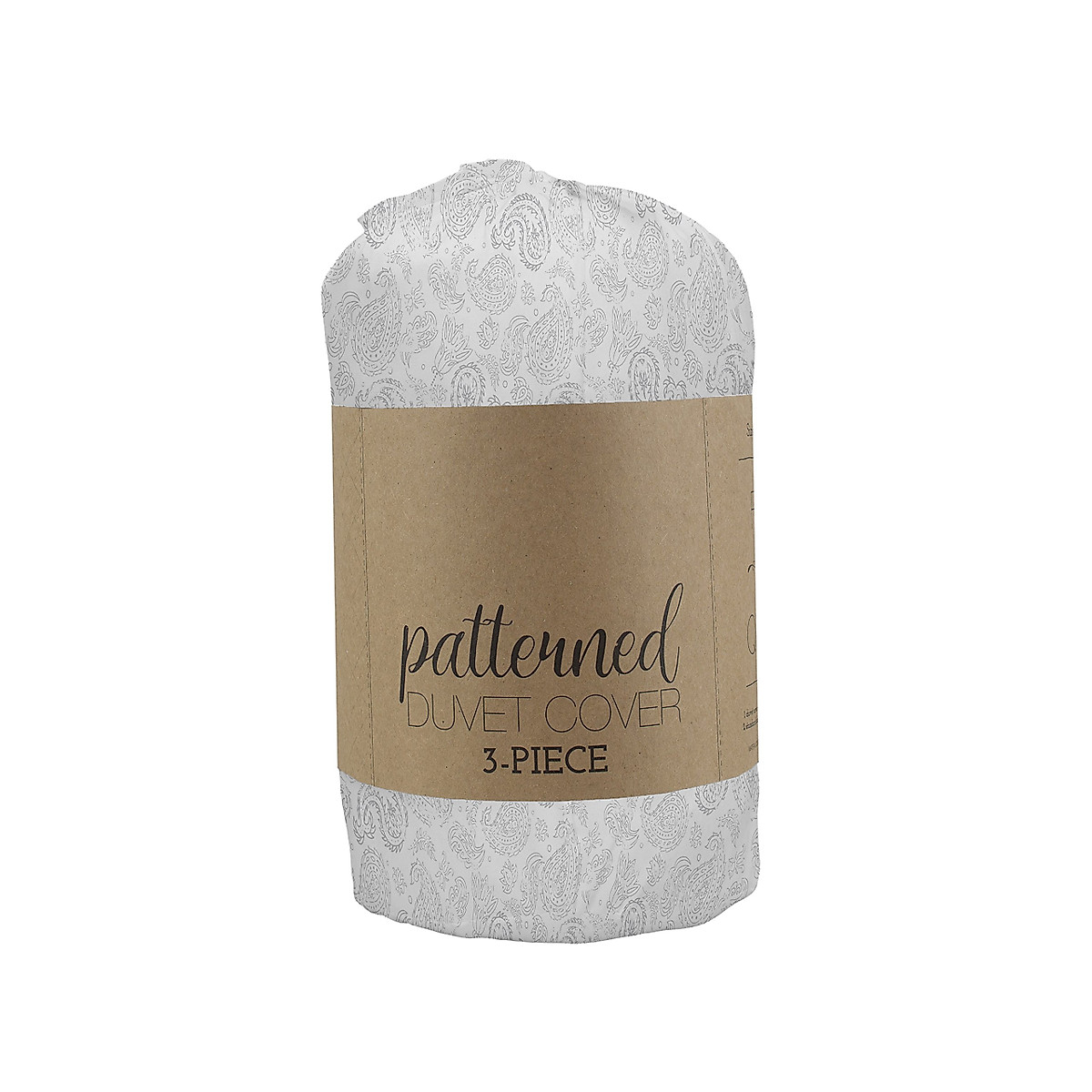 IENJOY HOME Patterned Duvet Cover Set, King, Coarse Paisley Light Gray