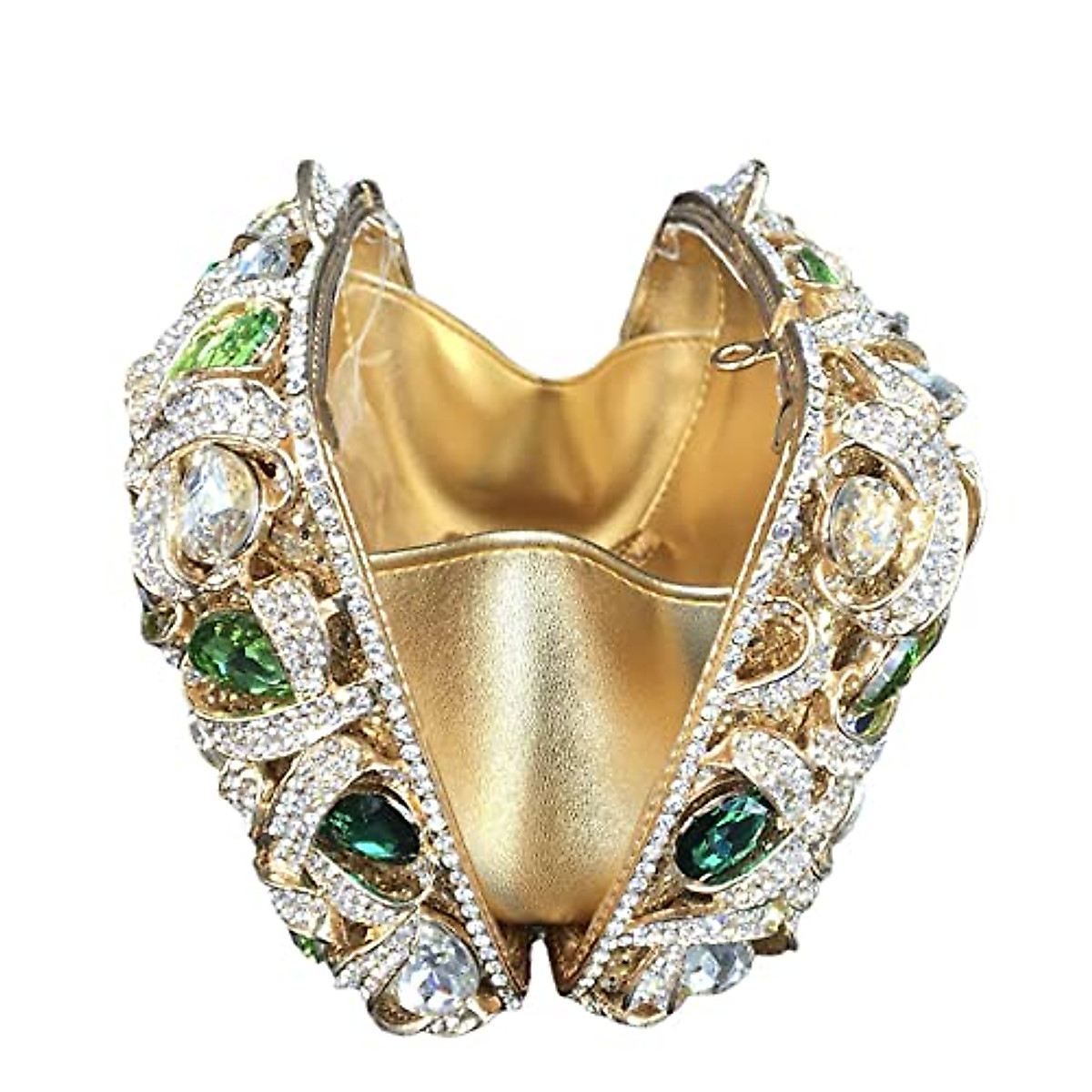 Ladies Elegant Olive Evening Bags and Clutches for Women Formal Party Crystal Clutch Purse Wedding Party Handbag Purse Gold M