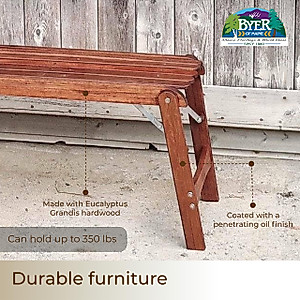 BYER OF MAINE Pangean Outdoor Wooden Bench, Foldable Bench for Indoor and Ourdoor, Home Furniture, 20 lbs - 14.5 x 40 x 18.5 Inches H