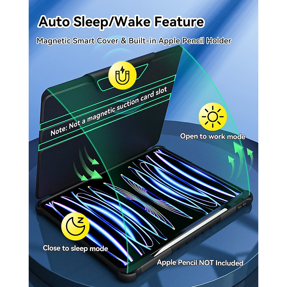 GILLKIN for iPad Air 11 inch Case 2024 & iPad Pro 11 inch 4th/3rd/2nd Generation,Heavy Duty Leather Shockproof Case with Stand, Pencil Holder, Auto Wake/Sleep iPad Air 5th/4th Gen Case