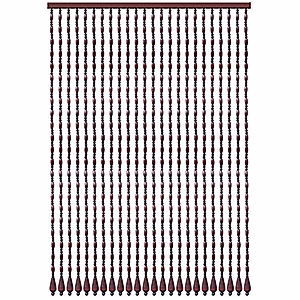 HAPPLiGNLY 31 Strands Beaded Door Curtains for Doorways Wood Bead String Curtain for Room Dividers Encryption Entrance Restaurant Retro Decoration -4 Colors (Color : A, Size : 0.6x1.55m)