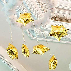 [10 Pack] Star Shape Foil Balloons, 18" Mylar Aluminum Foil Balloons 45cm Decorations for Birthday Party Wedding Engagement Party Celebration Holiday Show Party Activities (Gold, 18 Inch)
