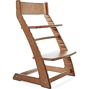 Fornel Heartwood Walnut Adjustable Wooden High Chair for Babies Toddlers and Kids Dining Highchair from 24 Months