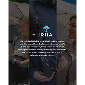 Huriia - Hands-Free Umbrella Holder, Wearable Portable Umbrella Strap, Fits Any 8-10mm Small Umbrella for Backpack Use, Essential Traveling Accessories for Daily Use