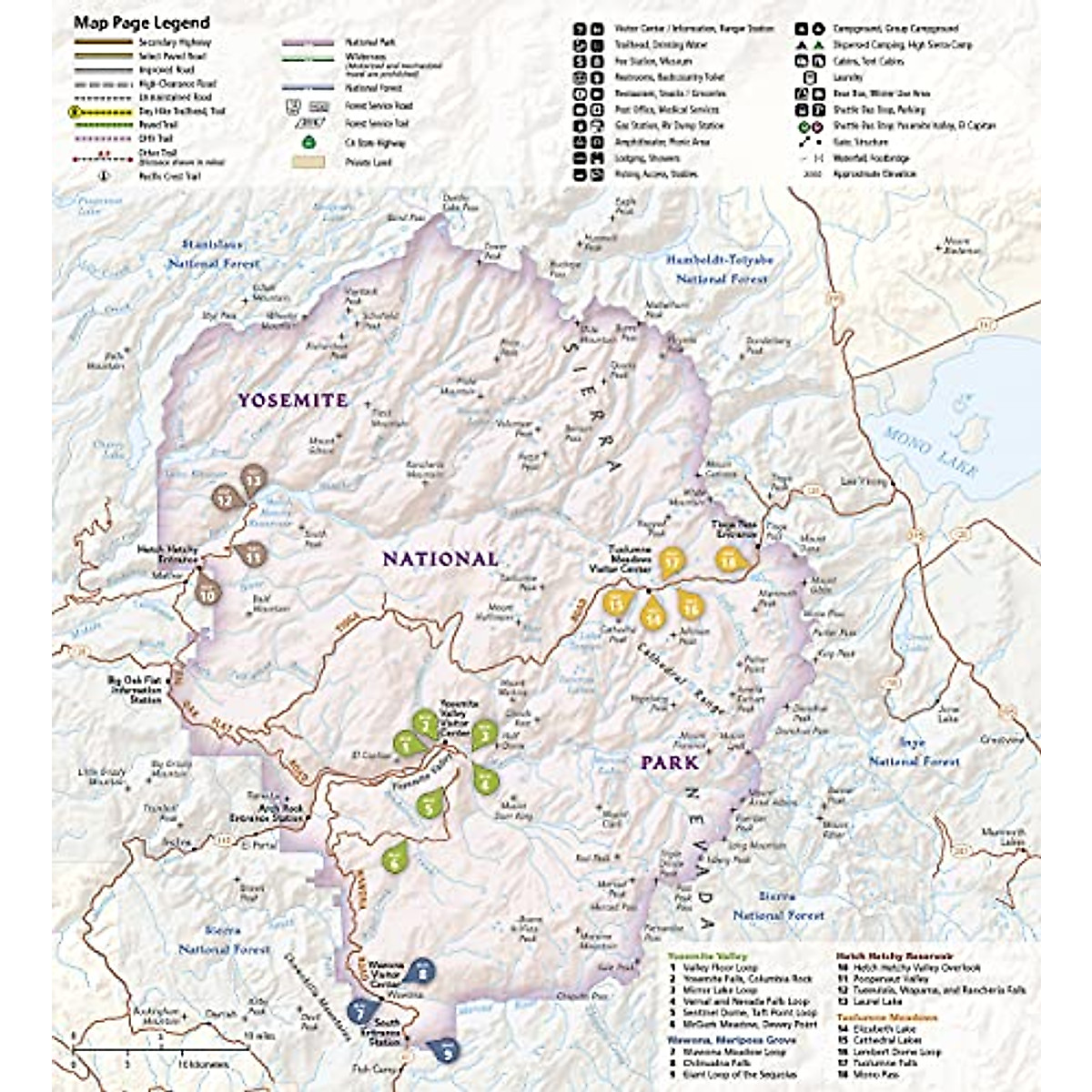 Yosemite National Park Day Hikes Map (National Geographic Topographic Map Guide, 1704)