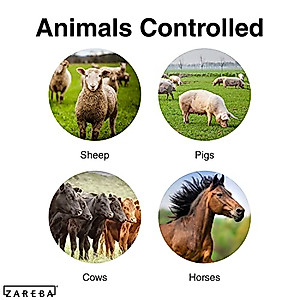 Zareba ESP5M-Z Solar Powered Low Impedance Electric Fence Charger - 5 Mile Lightning Electric Fence Energizer, Contain Animals and Keep Out Predators,Black