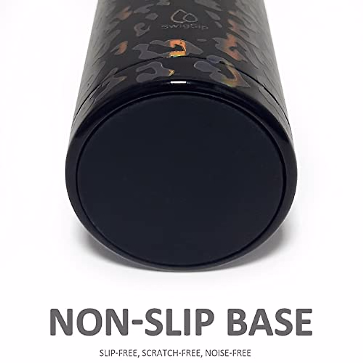 Swig Sip Skinny Can Cooler - Double Wall Stainless Steel Vacuum Insulated Can Holder for 12oz Slim Tall Beverage Bridesmaid Gift (Laser Black Leopard)
