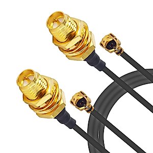 onelinkmore U.FL/IPEX/IPX Mini PCI to Reverse Polarity SMA Pigtail Antenna WiFi Router Cable Antenna NGFF Interface for WiFi Router Gateway Wireless PCIE Network Card Pack of 2
