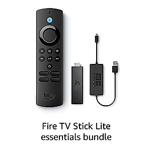 Amazon Fire TV Stick Lite Essentials Bundle with USB Power Cable