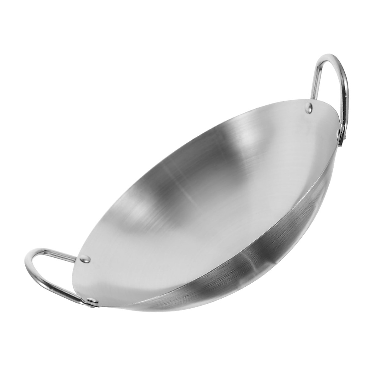 EXQUIMEUBLE Traditional Wok Jaese Bbq Round Baking Outdoor Traditional Chinese Stir Fry Stovetop Fryer Silver Premium Gadget Stainless Steel Wok Pot