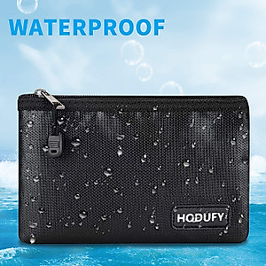 Hodufy Small Fireproof Bag, 5 x 8 inches Non-Itchy Fireproof Money Bag, Fireproof Cash Bag, Bank Fireproof Bag Set for Valuables - Passport, Bank Deposit, Keys (2-Pack)