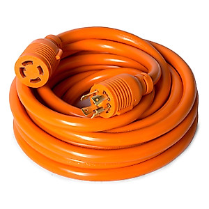 WEN PC3025 250V 30-Amp Generator Power Cord, Orange