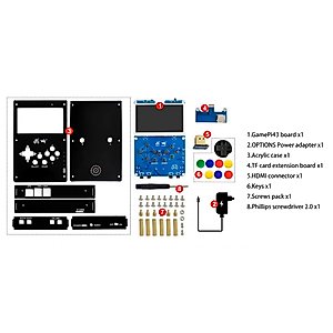 GamePi43 Accessories Kit for Raspberry Pi 4B/3B+/3B/2B/B+ Portable Retro Video Handheld Game Console with 4.3inch IPS Display 800x480 Pixel 60 fps Smooth Gaming Experience Speaker Earphone Jack
