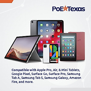 PoE Texas PoE+ Power and Separate Gigabit Data, Compatible with Google Mesh, Eero, Nest Cam, Apple Pro, Air, & Mini Tablets, Google Pixel, Surface Go, Samsung Galaxy & Others.