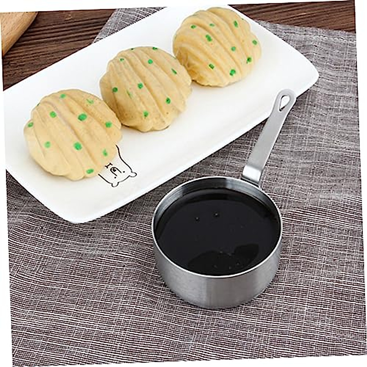 Hoement 1pc Cooking Frying Pan Sauce Cups Coffee Warmer Mini Butter Warmer Pot Butter Melter Dipping Sauce Bowls Small Pan Non Stick Pan Sauce Jug Induction Cookware Butter Melting Pan