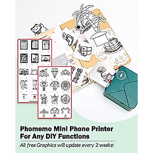 Phomemo M02S 304dpi Pocket Printer- Bluetooth Thermal Photo Printer, Black and White Print-Out Phone Printer for Photo Printing, Plan Journal, Organization, DarkGreen