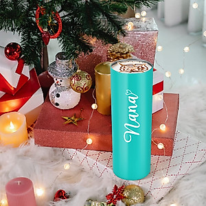 Grandma Gifts, Nana Stainless Steel Insulated Skinny Tumbler with Lid, Christmas Birthday Mother’s Day Gifts for New Grandma Nana Grandmother Gigi Granny Mom Women from Grandchildren(20oz, Rose Gold)