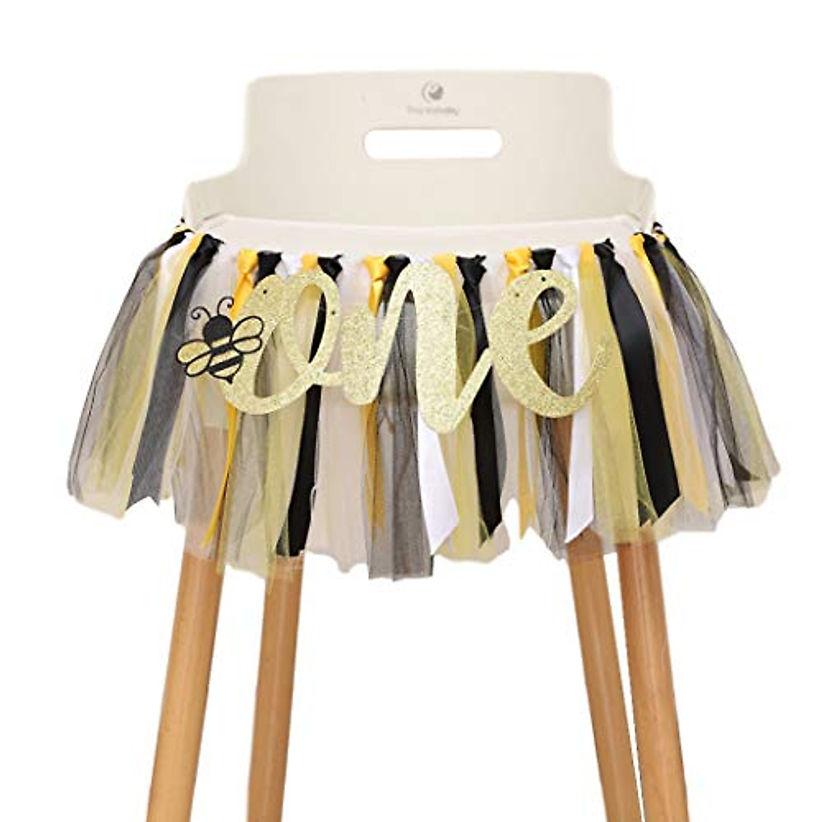 Bee Theme High Chair Banner - Baby First Birthday Party Banner - Smash Cake Photo Prop - 1st Birthday Photo Backdrop (Bee)