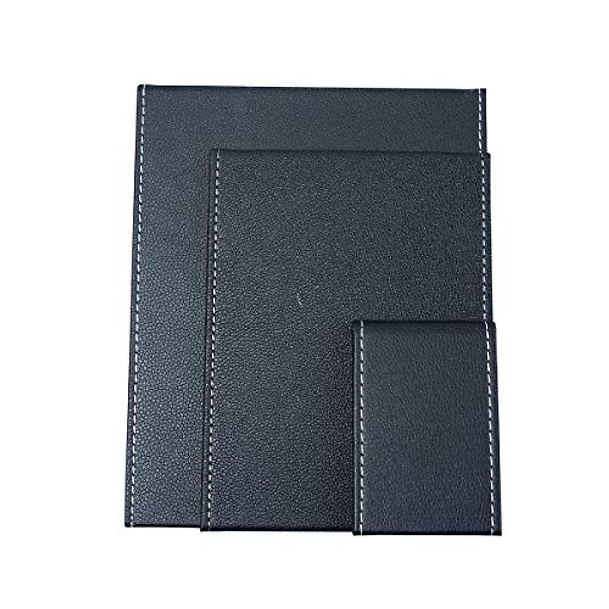 LONGSHENG - SINCE 2001 - Protable PU Leather Mirror Folding Desktop Makeup Mirror with Adjustable Stand for Personal Use,Travelling (L, Black)