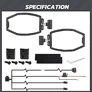 UTV Side View Mirrors, Nibright Ranger Side Mirrors Aluminum w/LED Lights Compatible with Polaris Ranger General, Can Am Defender Maverick Trail, Work with Pro-Fit Cab