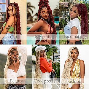 LocsGuard Faux Locs Crochet Hair Soft Locs 18 inch 7 Packs Natural Butterfly Locs Crochet Hair For Black Women Goddess Locs Crochet Hair (18 Inch (Pack of 7), 1B)