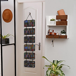 JUXYES Shoe Charms Organizer Wall Hanging Collection Holder, 6 Loose-leaf Board Pieces Croc Shoe Charms Display Hanging Decoration Croc Charms Collection Storage Organizer