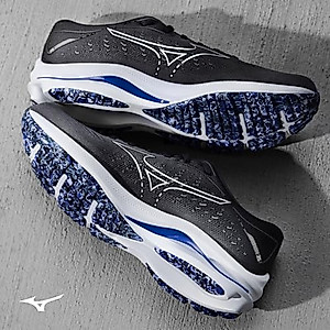 Mizuno Men's Wave Rider 25 | Neutral Support Running Shoe |Eco Friendly Materials | Obsidian | US 10
