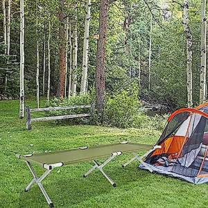 Kcelarec Outdoor Camping Cot, Folding Lightweight Bed Portable Camping Cot with Carry Bag for Adults Hiking Hunting Traveling