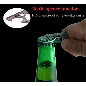 Tacray Titanium Shark-shaped multitool with bottle opener，hexagonal spanner and screwdriver,Titanium creative pendant.
