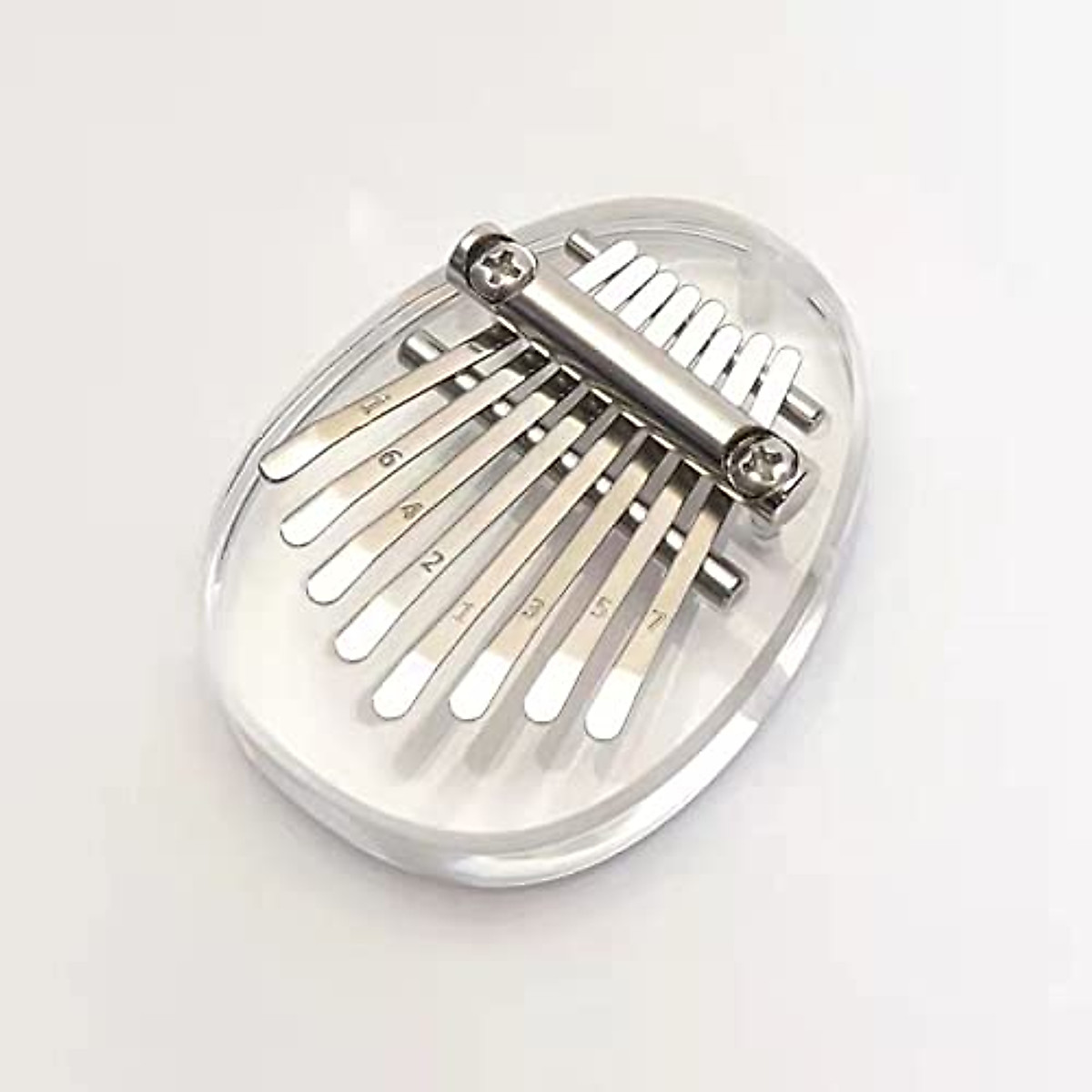 Mini Kalimba 8 Keys Crystal Thumb Piano Best Gift for Kids Adults and Beginners in Birthday Christmas and Other Occasions(Crystal oval)