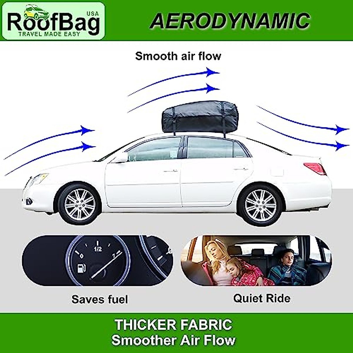 RoofBag Cross Country 100% Waterproof Soft Car Top Carrier for Any Car Van or SUV - Made in the USA | 2-Year Warranty | Ships Today