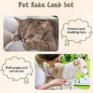 4 Pieces Pet Comb Dog Dematting Comb Poodle Brushes for Grooming Pet Cat Dematting Comb Cleaning Slicker Brush Pet Steel Comb Pet Grooming Tool Dematting Comb for Removing Hair Knots Dogs Pets