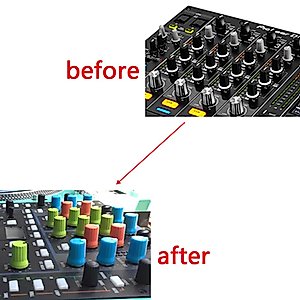 WXYINSPAS 5pcs Universal EQ Rotary Knob Replacement Equalizer Potentiometer Fader Knobs Push Rod Cap for DJ Controller Mixer Console Pioneer DJM、DDJ、XDJ, Denon Numark AKAI RANE VESTAX (Grey Hats)