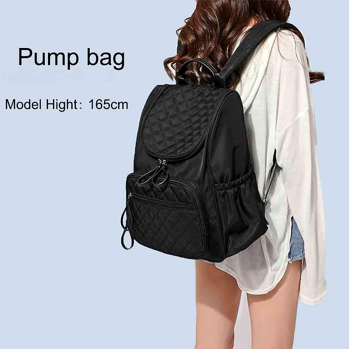 PAOIXEEL Diaper Bag Backpack with Stroller Clips, Lightweight Water-Resistant Nylon Travel Backpack