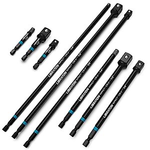 Libraton Impact Grade Socket Adapter Set, 3" 6" 12", Drill Socket Adapter, Impact Socket Adapter, Socket Driver Adapter, Drill Socket Adapter Extension, Adapter Power Drill to Torque Impact Wrench