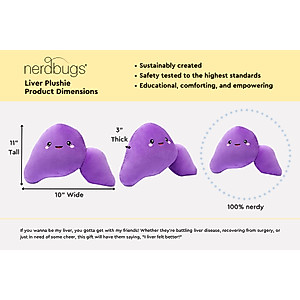 nerdbugs Liver Plush- Go on, Liver Little!- Large Liver Plush Organ/Hepatitis Gift/Cirrhosis Gift/Hepatology Gift/Get Well Gift/Health Education Toy