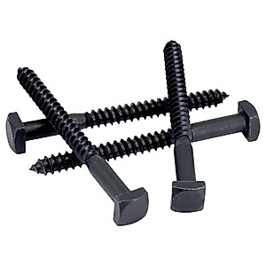Rustic Square Lag Screws, Ruspert Weatherproof Coating, Black Exterior Lag Bolts, 5/16 x 3 1/2-Inch, (Pack of 25)