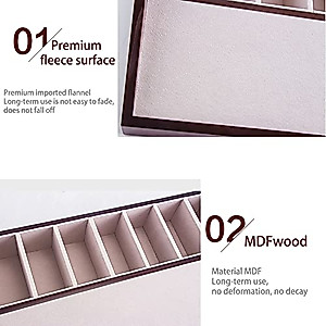 MERLHY High-end Belt Storage Box,Tie Display Case, Lacquer Belt Display Rack Multi-Grid Wooden Grain Belt Box, Perfect etc