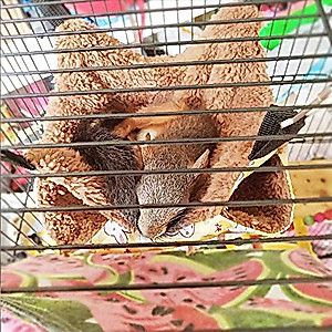 Tfwadmx Rat Double Hammock, Ferret Bunkbed Warm Fleece Hanging Bed Pet Cage Accessories Toys for Sugar Glider Degu Guinea Pig Gerbil Chinchilla Squirrel Hamster Mouse Mice(13.8x13.8 in)
