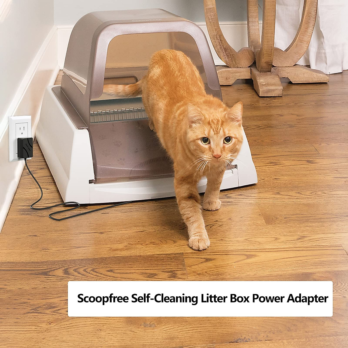 VHBW Replacement for Petsafe ScoopFree Litter Box Power Cord 10Ft Compatible with PetSafe Automatic Self-Cleaning RFA-516 PAL00-14243, PAL00-15342, PAL00-14242 Power Adapter