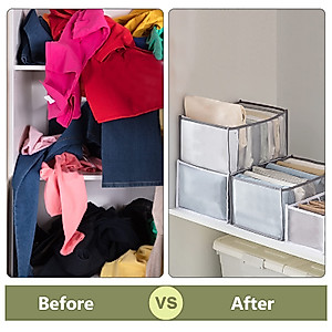 TOOVREN T-Shirt Organizer, Drawer Dividers for Clothes, Mesh Clothes Storage for Leggings, T-Shirts, Kids Jeans, Underwear (3Pack)