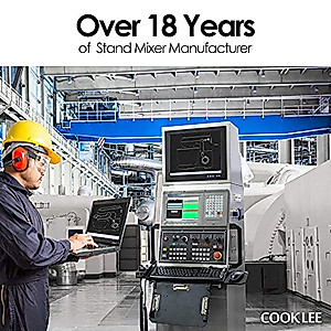 COOKLEE Stand Mixer, 9.5 Qt. 660W 10-Speed Electric Kitchen Mixer with Dishwasher-Safe Dough Hooks, Flat Beaters, Wire Whip & Pouring Shield Attachments for Most Home Cooks, SM-1551, Silver